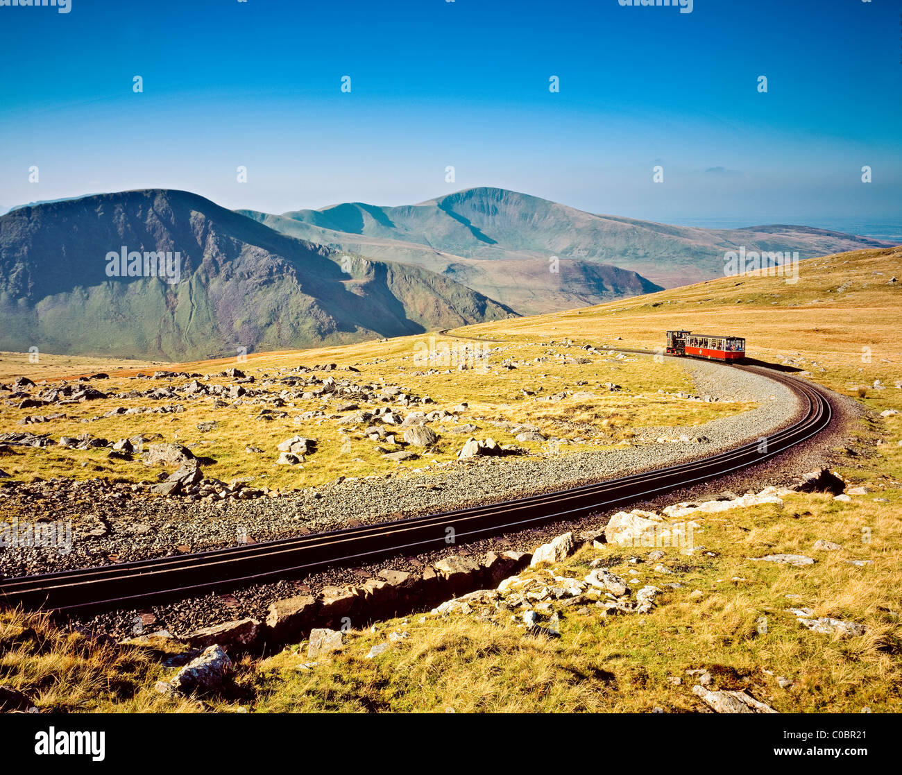 Snowdon Mountain Railway, Snowdonia National Park. Wales Stock Photo ...