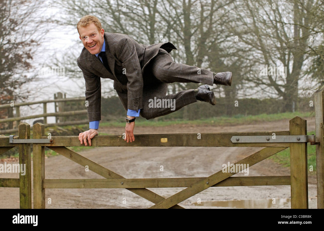 Adam Henson Cotswold farmer and tv presenter jumps his farm gate ...