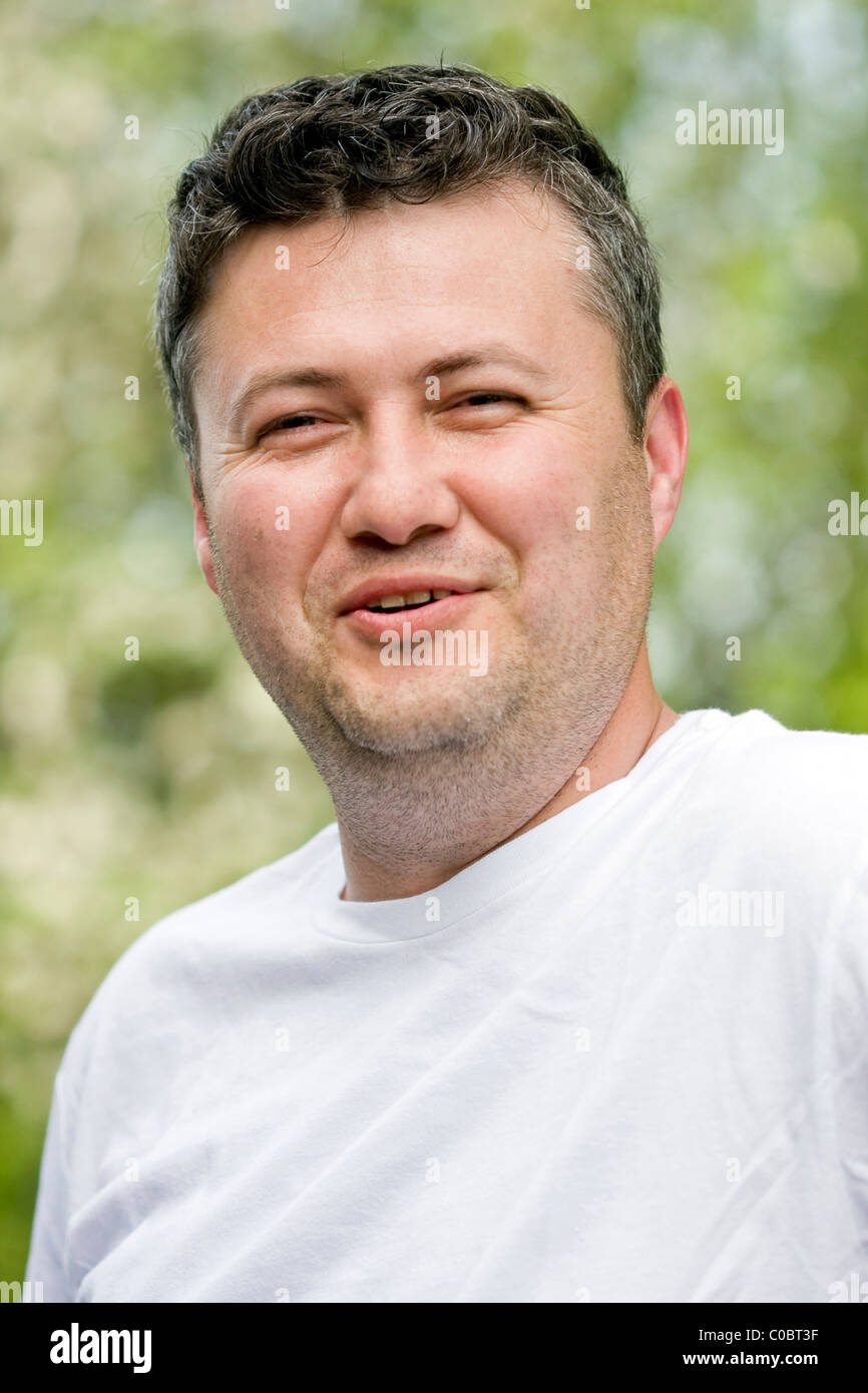 Happy smile of an middle eastern man Stock Photo - Alamy