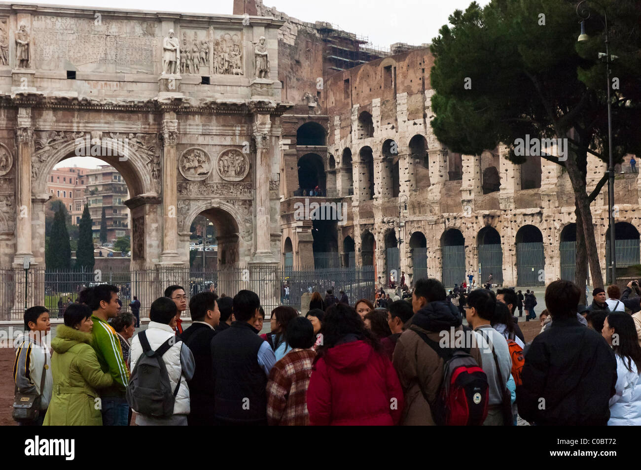 Crowd of tourists in front the Coliseum, Rome, Italy Stock Photo - Alamy