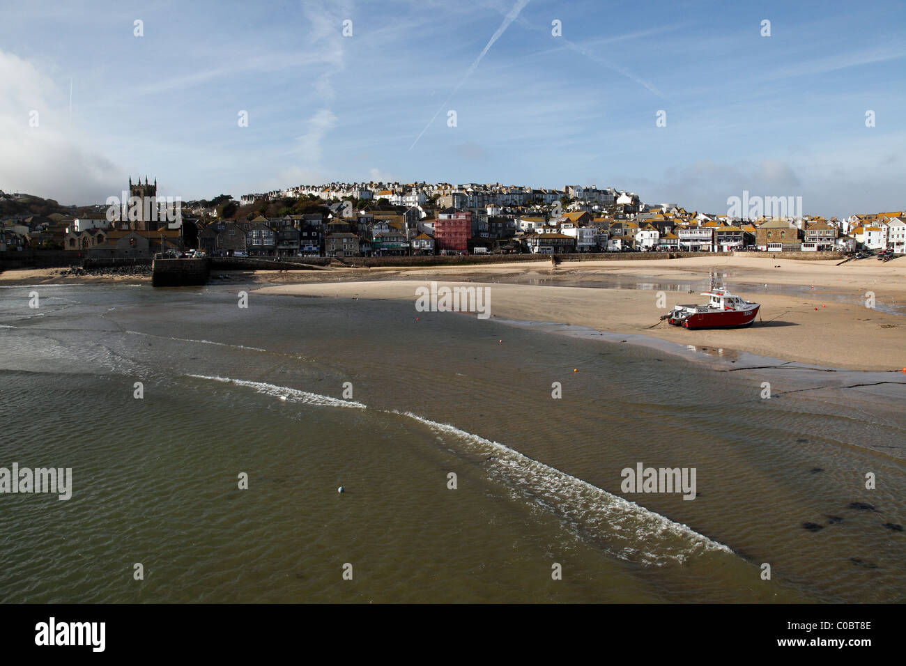 Scene from the picturesque town of St Ives in Cornwall, famous for its ...