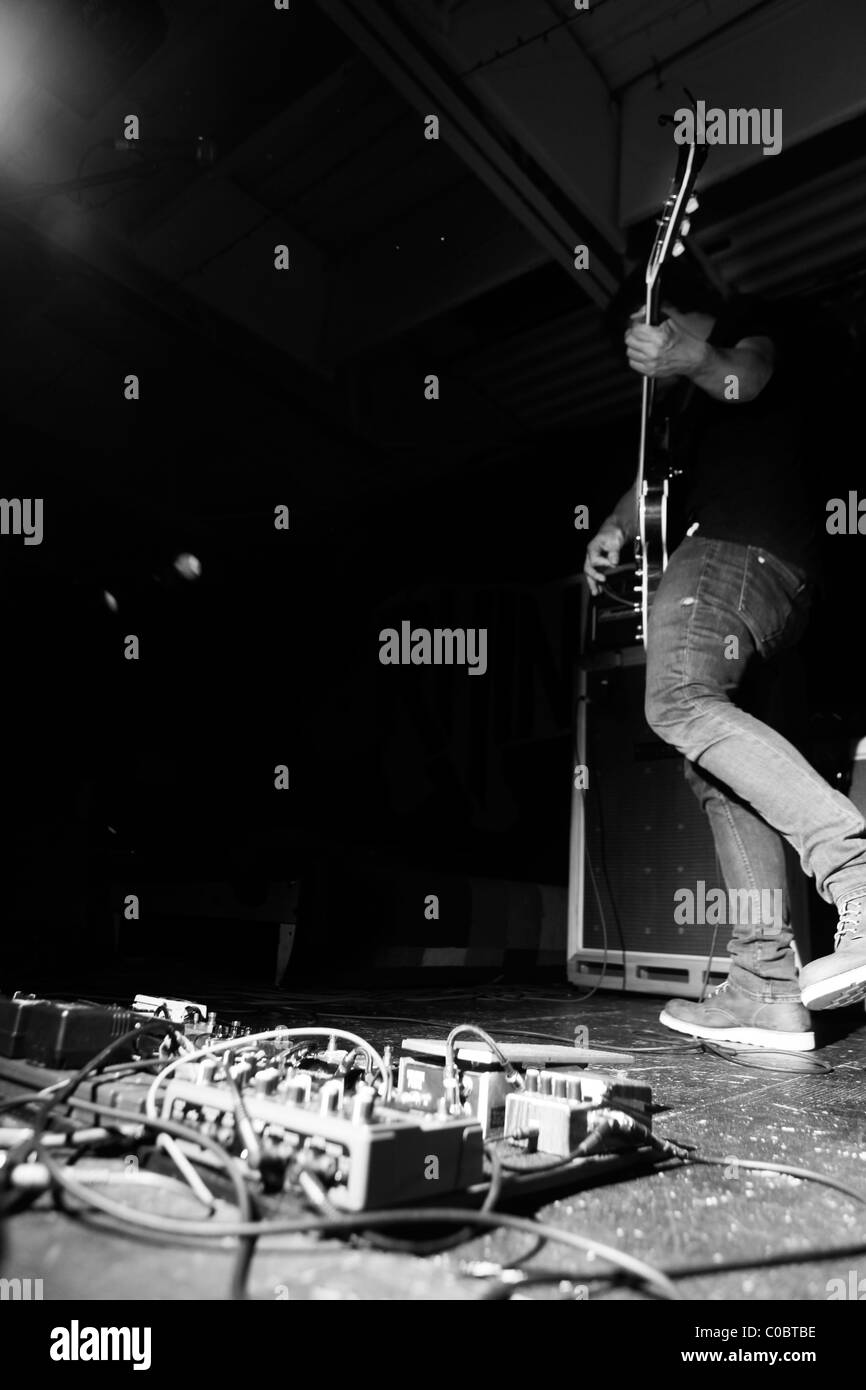 Randy Randall plays guitar. NO AGE at Rhinos in Bloomington Indiana ...