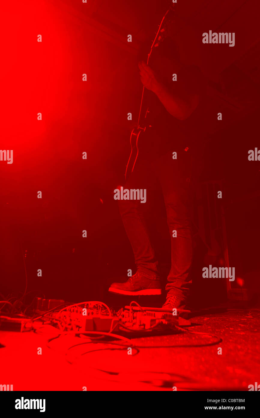 Randy Randall plays guitar. NO AGE at Rhinos in Bloomington Indiana ...