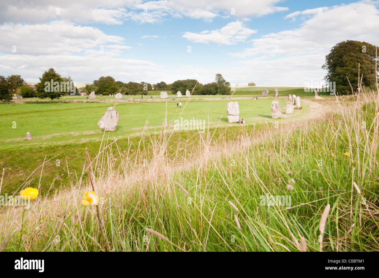 Avebury standing stone circle, near Devizes Wiltshire. A mystical ...
