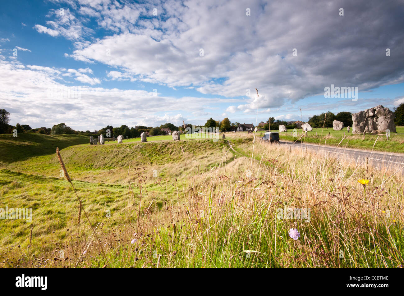 Avebury standing stone circle, near Devizes Wiltshire. A mystical ...
