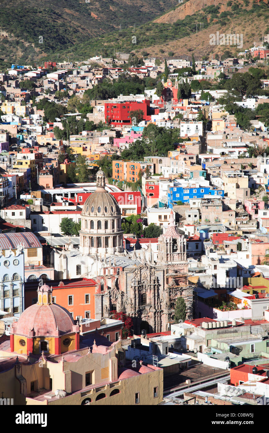 Overview, colonial architecture, Guanajuato, UNESCO World Heritage Site ...