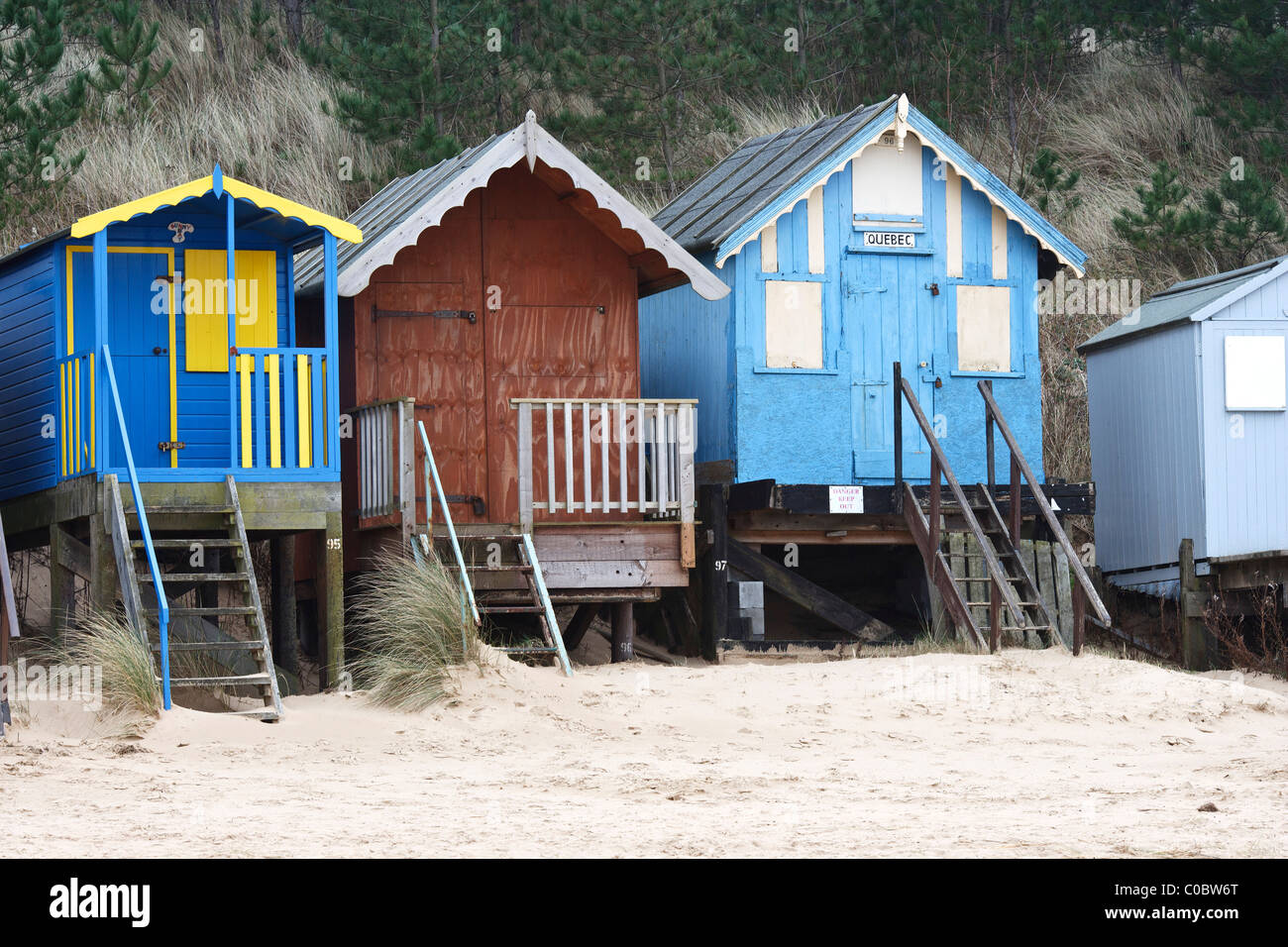The famous beach huts at Wells-next-the-Sea "North Norfolk" UK Stock ...
