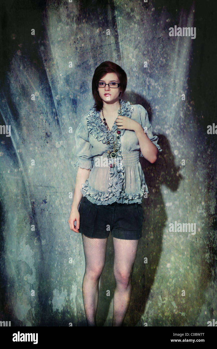 Female on a textured background Stock Photo - Alamy