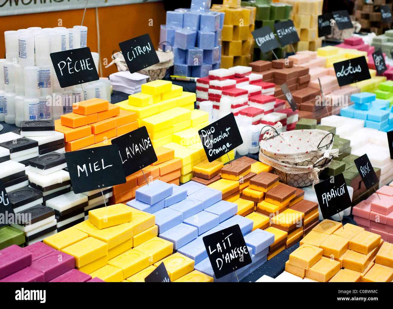 Paris, France - Hand made Soaps on display Stock Photo - Alamy
