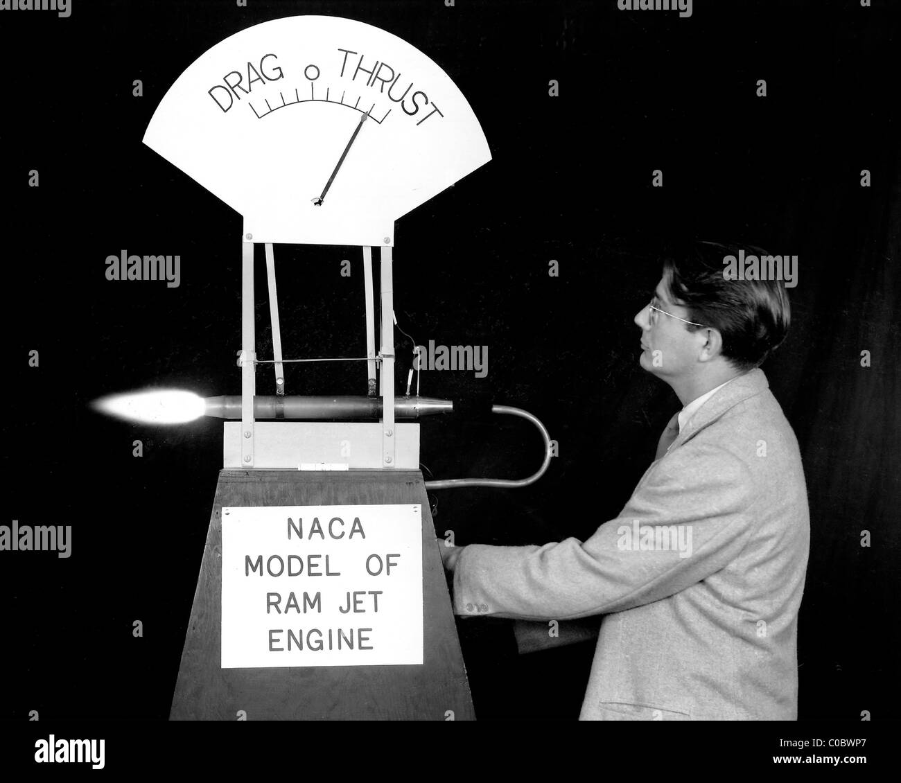 Operation of a model ramjet aircraft engine hi-res stock photography ...