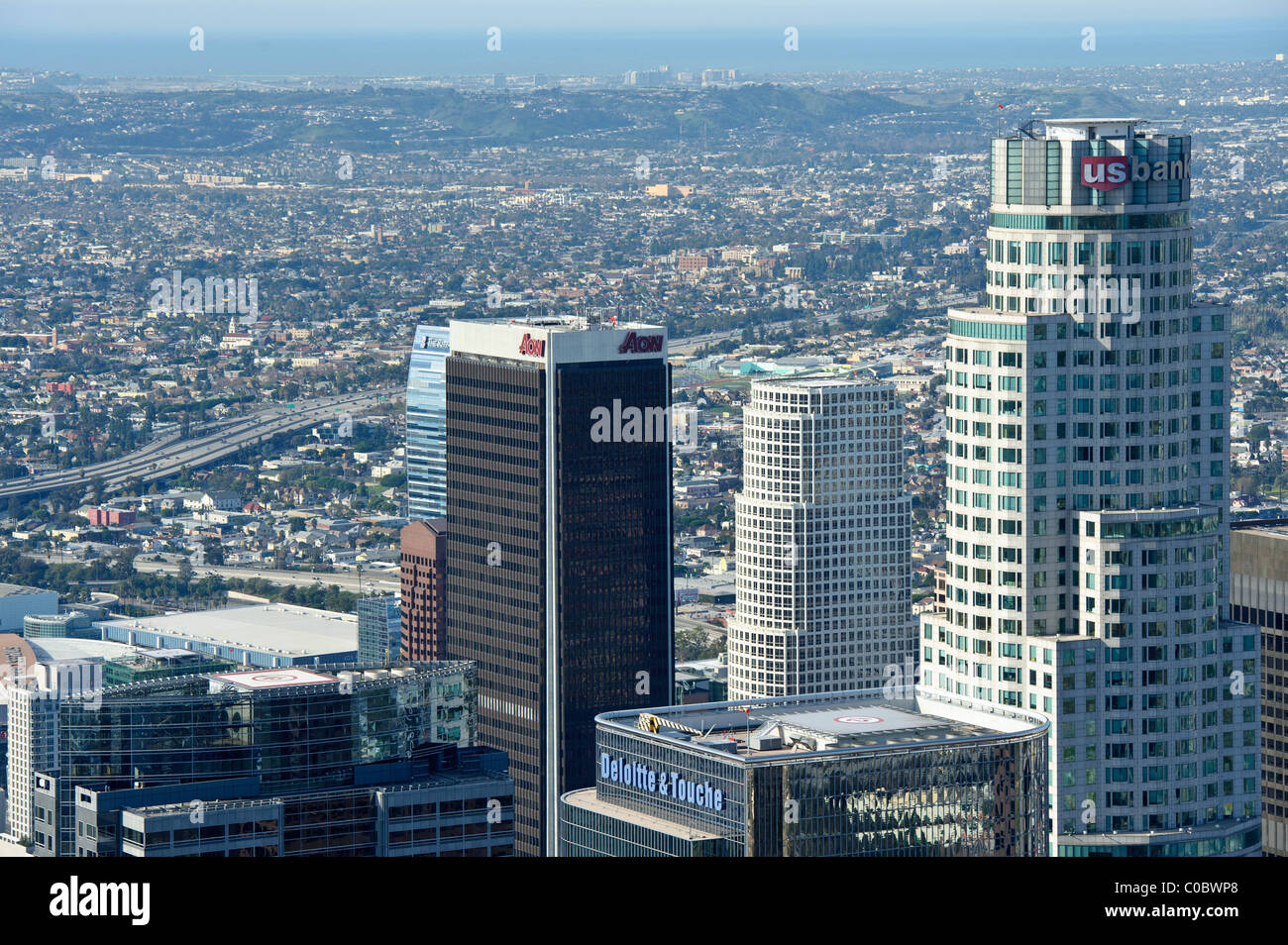 Los Angeles shot from a helicopter Stock Photo - Alamy