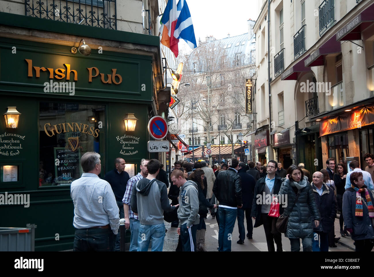 Paris, France - People outside an Irish Pub in the Latin District , 5th ...