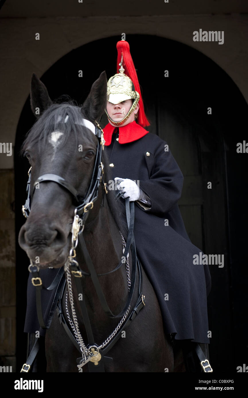 Household cavalry museum guards Whitehall, London, England, UK Stock ...