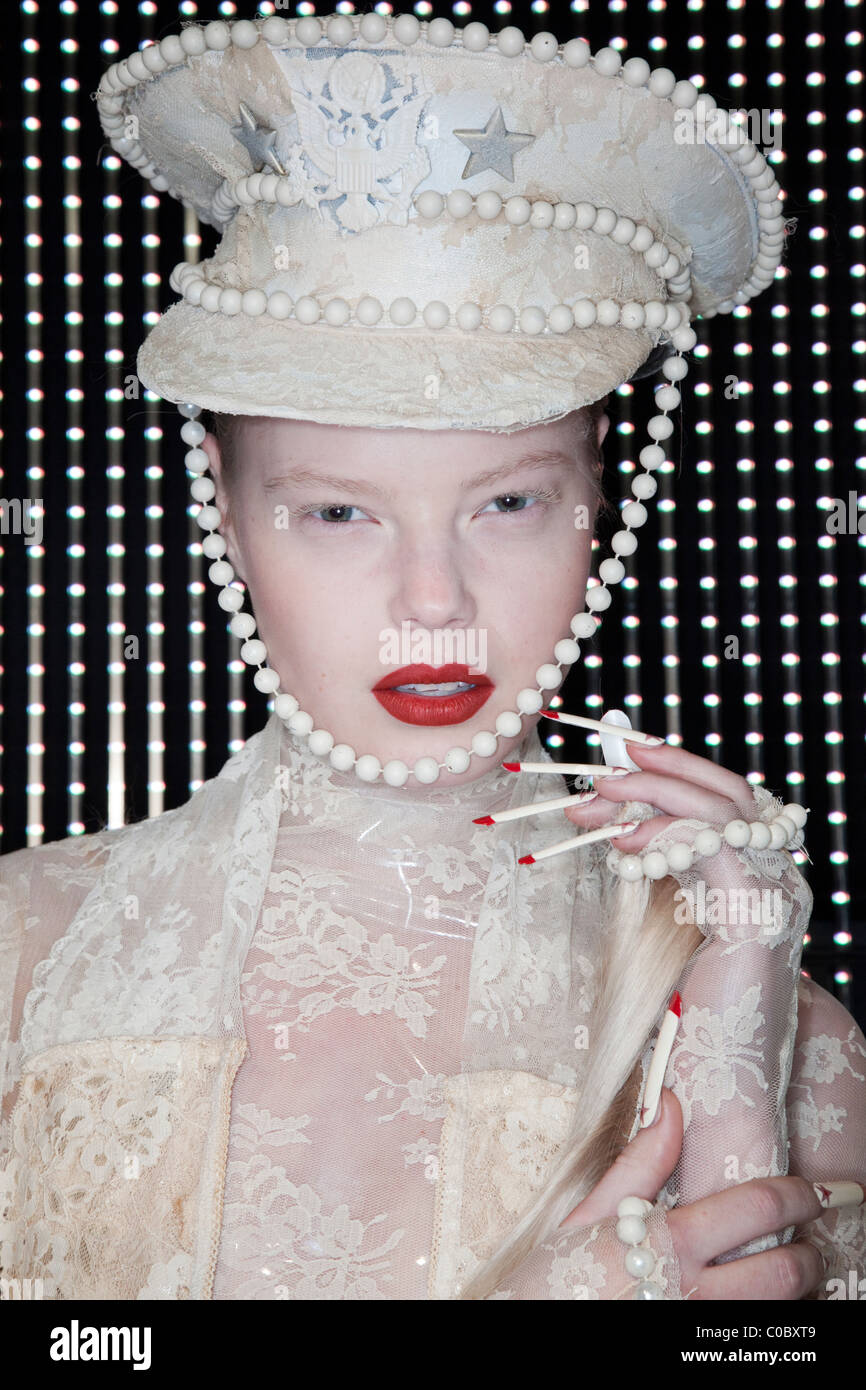 London Fashion Week, show by conceptual hairdresser Charlie Le Mindu ...