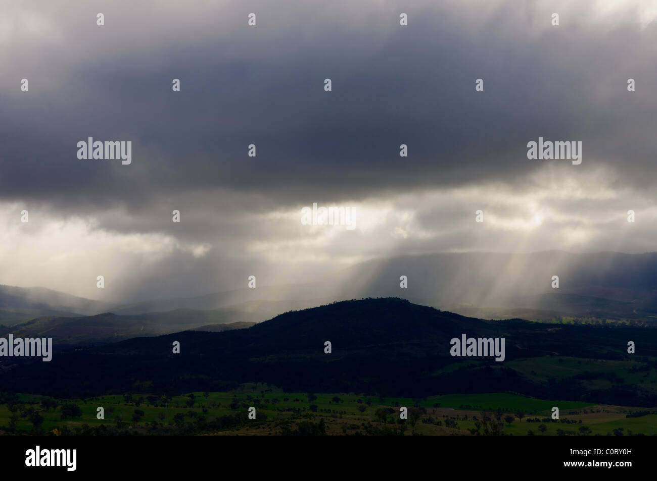 Sunny rainy landscape in Australia Stock Photo - Alamy
