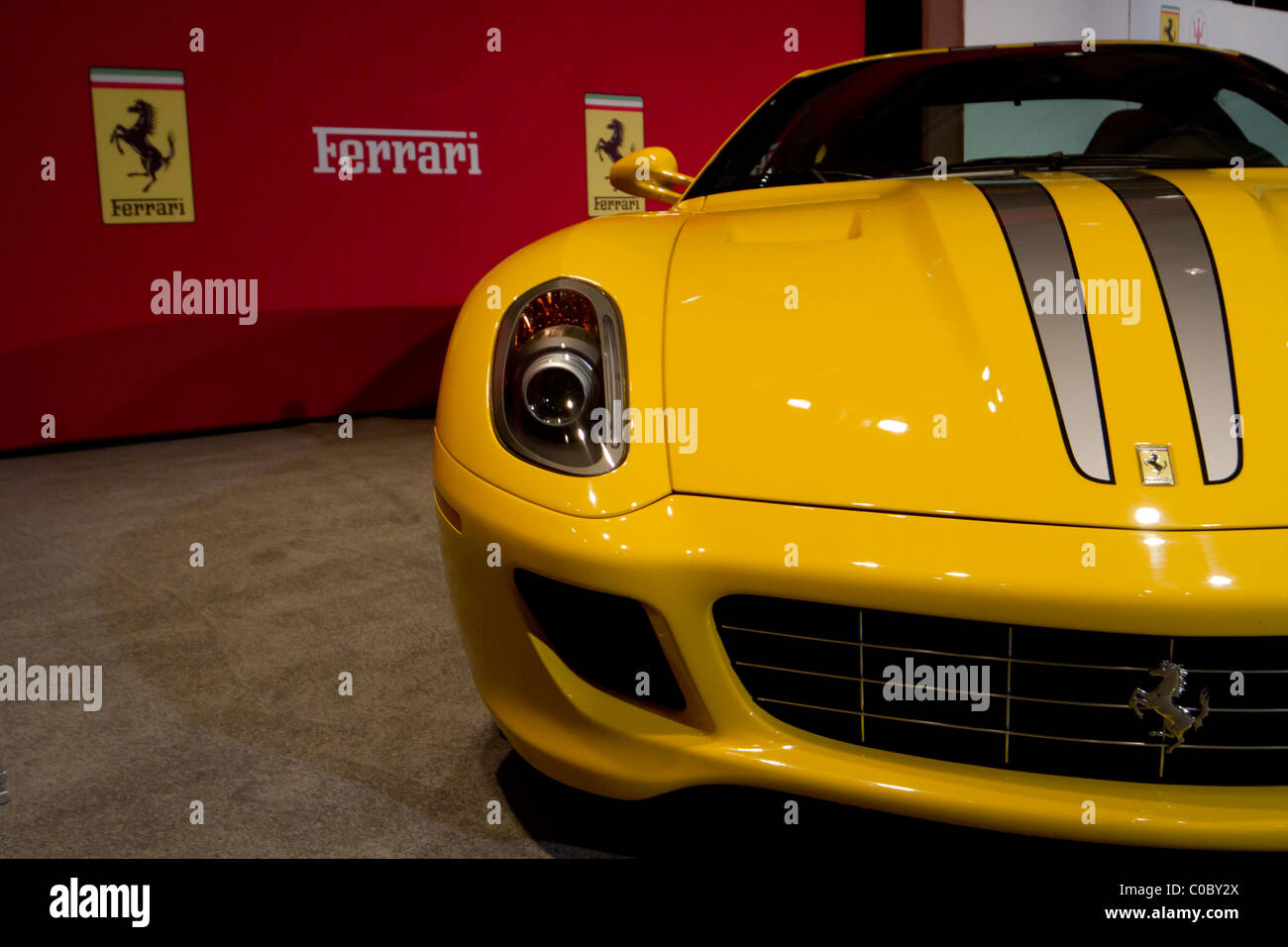 Yellow Ferrari Sports Car Stock Photo - Alamy