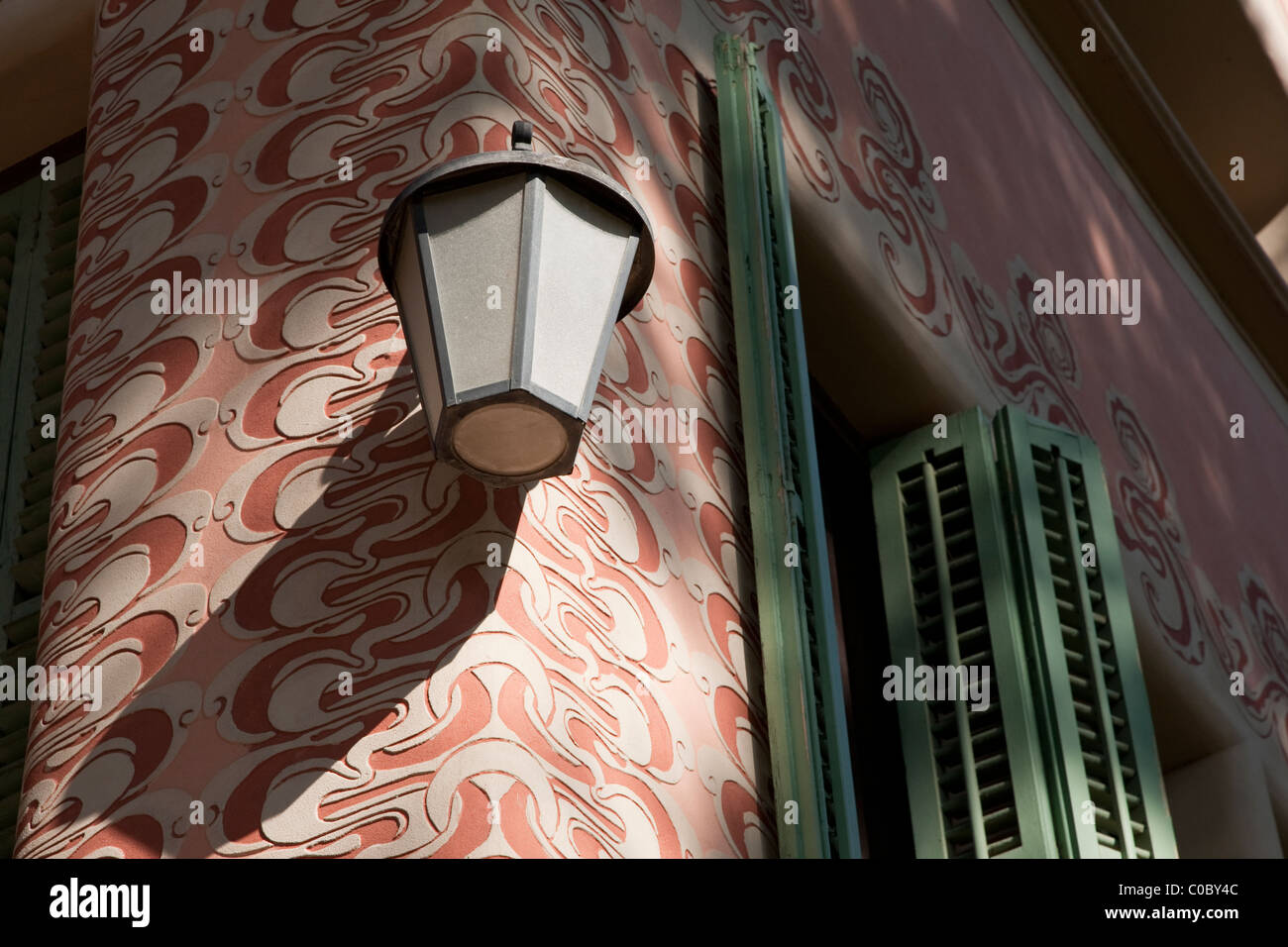 Lamp and Design on the Facade of Gaudi Museum in Park Guell in ...