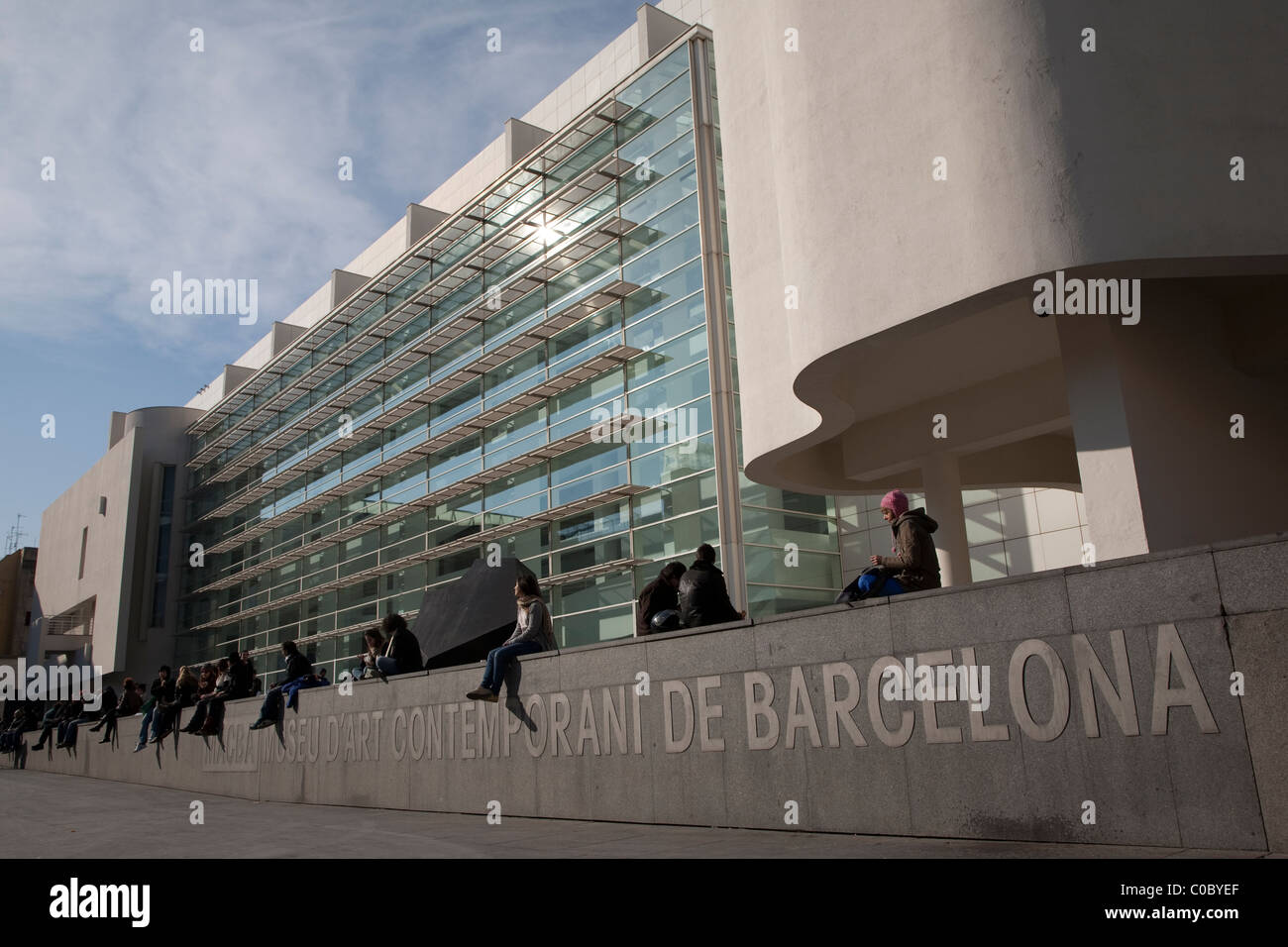 Main Facade of MACBA Contemporary Art Museum in Barcelona, Catalonia ...