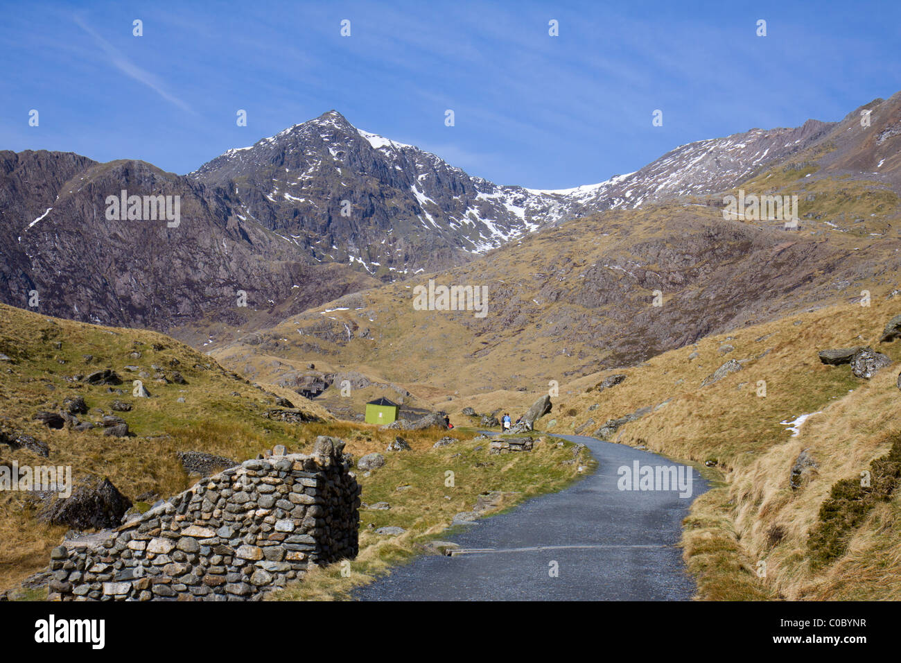 The miners track, one of the paths up to the summit of Mount Snowdon ...
