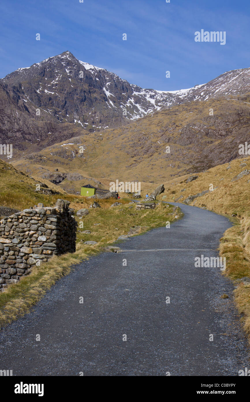 The miners track, one of the paths up to the summit of Mount Snowdon ...