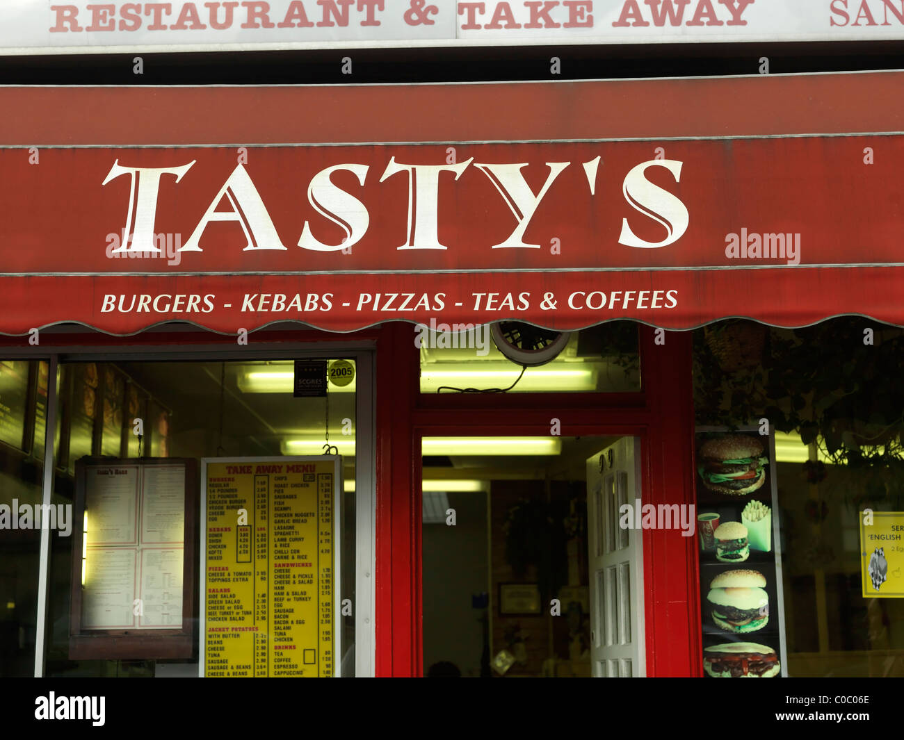 Tasty's Restaurant and Take Away England Stock Photo - Alamy