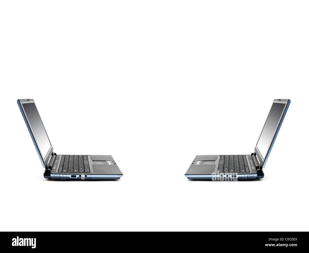 A laptop computer isolated against a white background Stock Photo - Alamy