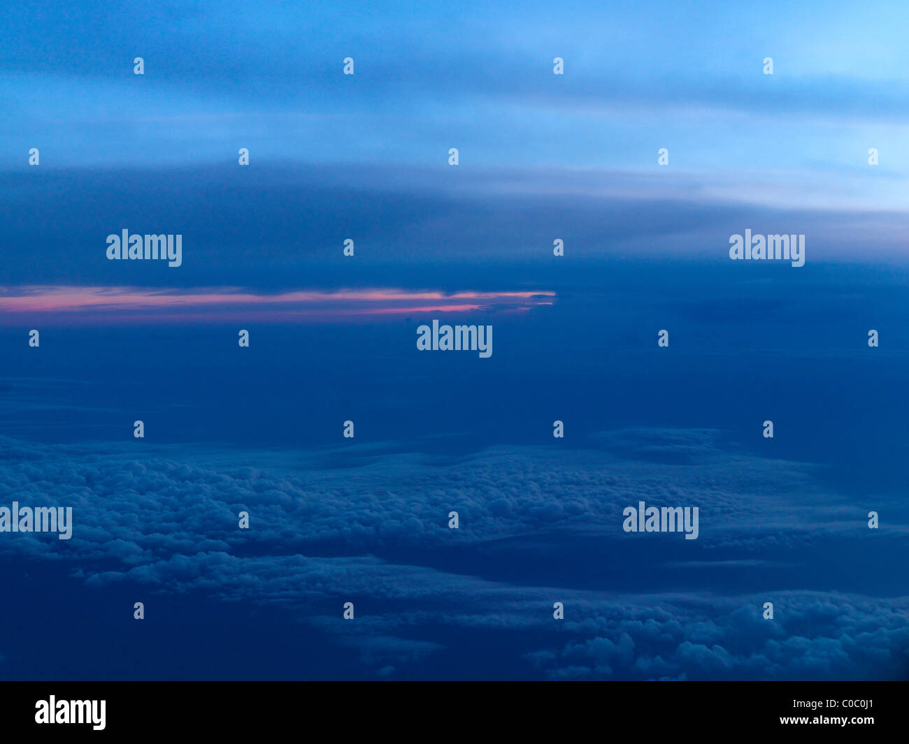 View of Clouds at Sunset from Plane Window on Route from Athens to ...
