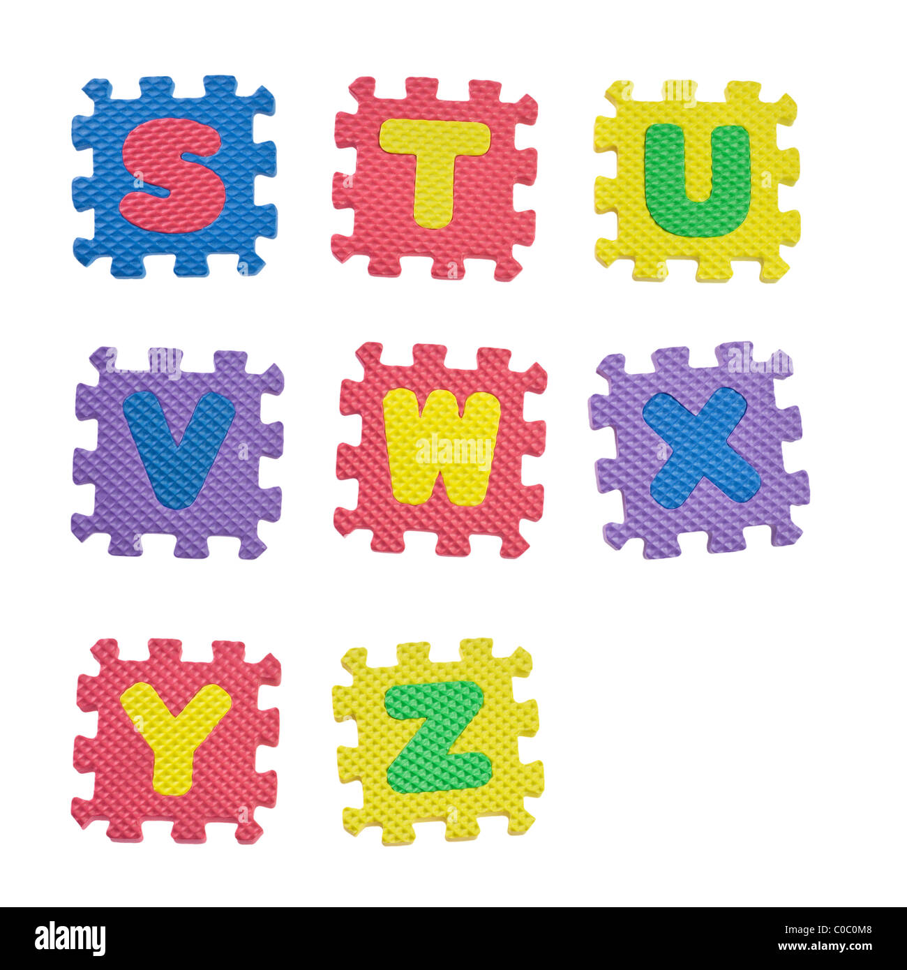Alphabet blocks from S to Z isolated on white background Stock Photo ...