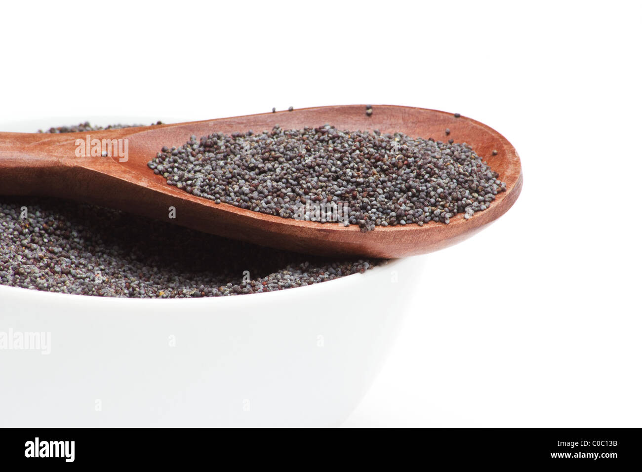 Close-up of poppy seed ((Papaver somniferum) on white background Stock ...