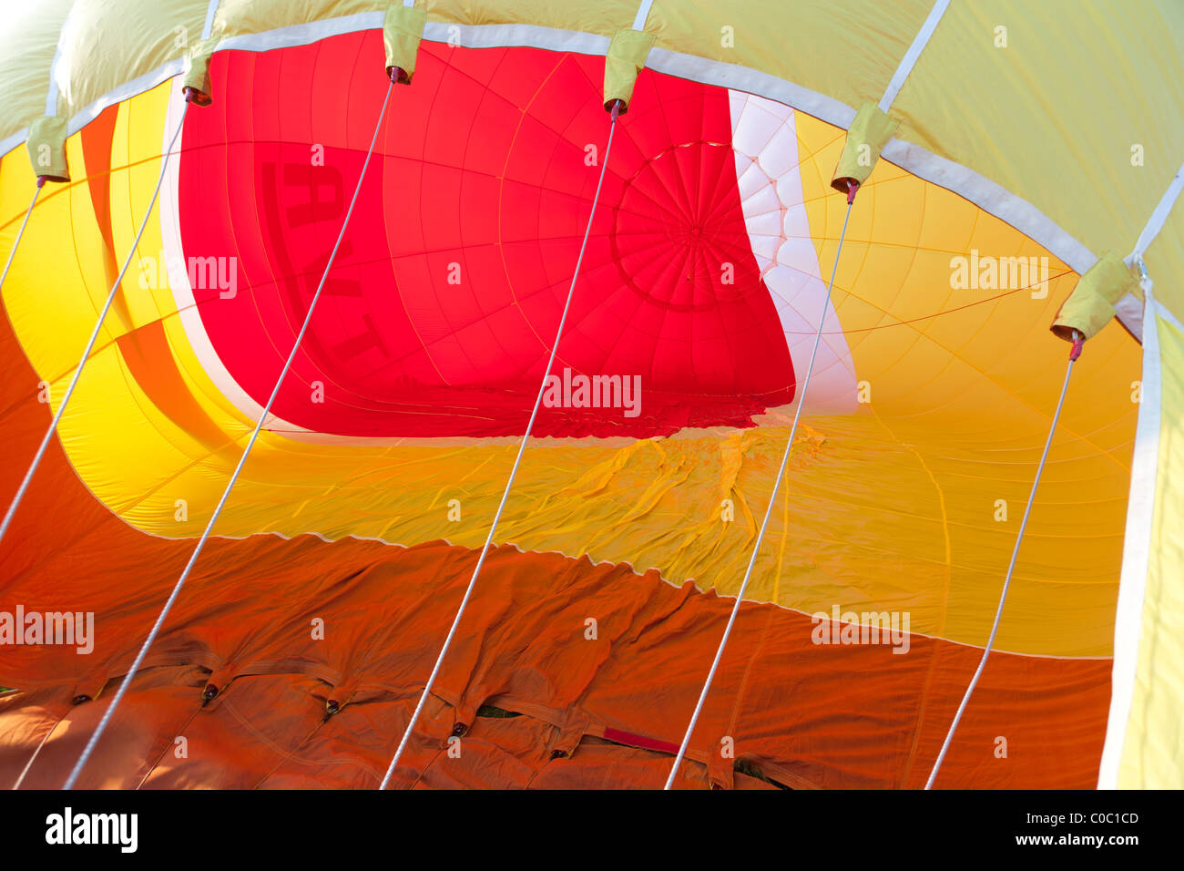hot air balloon being inflated Stock Photo - Alamy