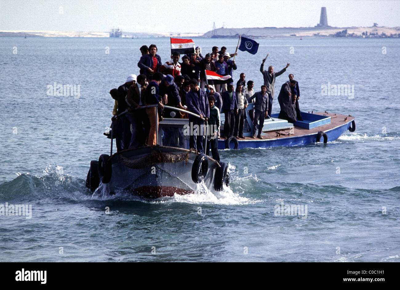 The Suez Canal, connecting the Red and Mediterranean seas, one of the ...