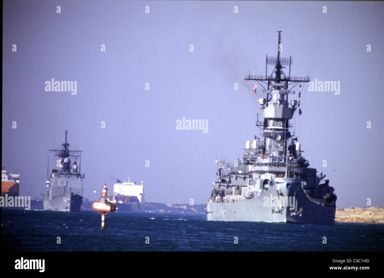 The Suez Canal, connecting the Red and Mediterranean seas, one of the ...