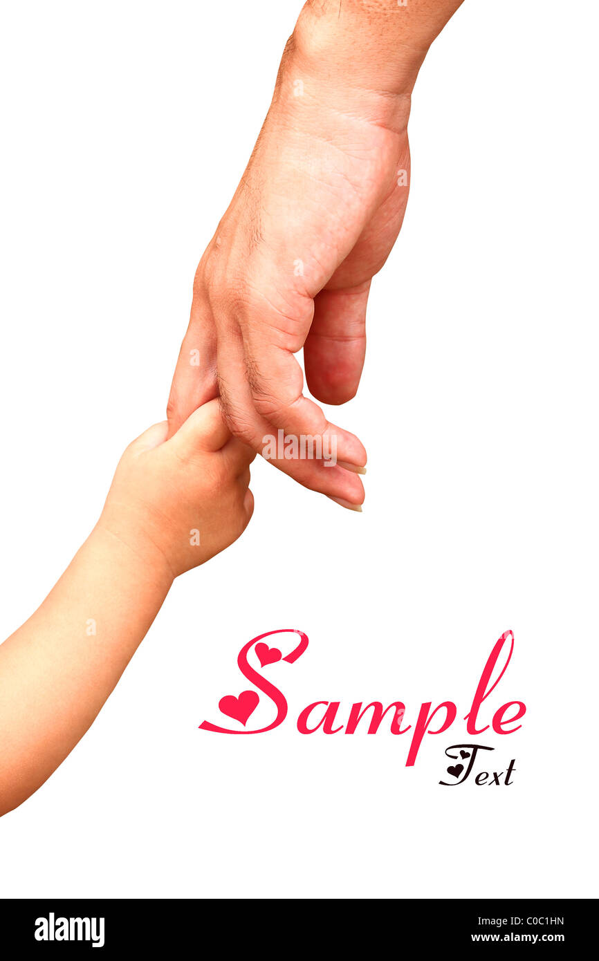 father giving hand to a child; closeup Stock Photo - Alamy