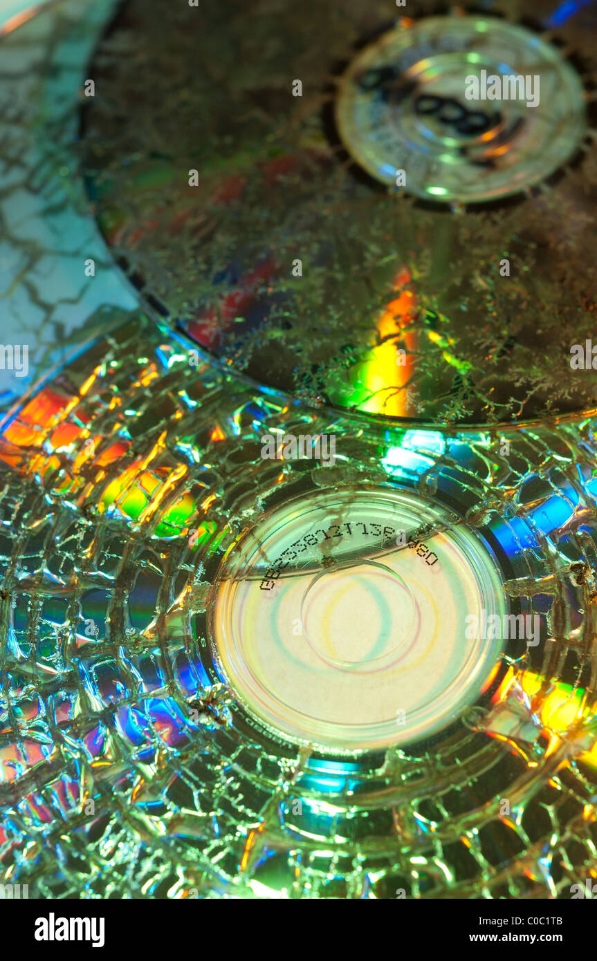 Damaged compact disc or DVD media Stock Photo - Alamy
