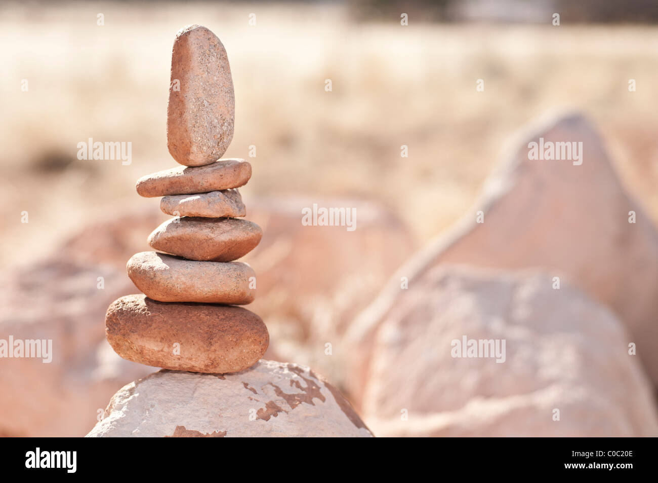 Balanced stones in a natural setting Stock Photo - Alamy