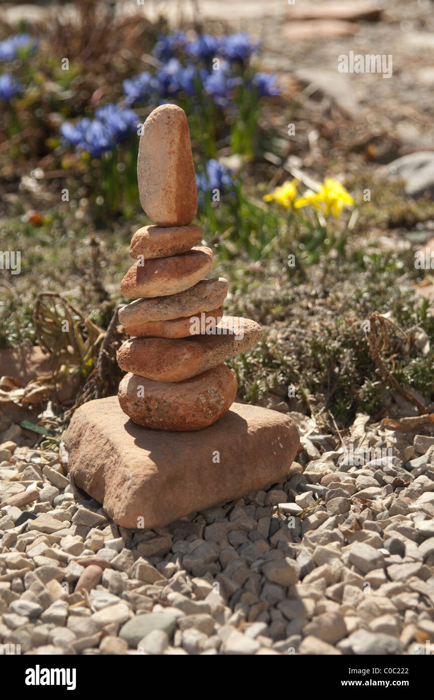 Balanced stones in a natural setting Stock Photo - Alamy