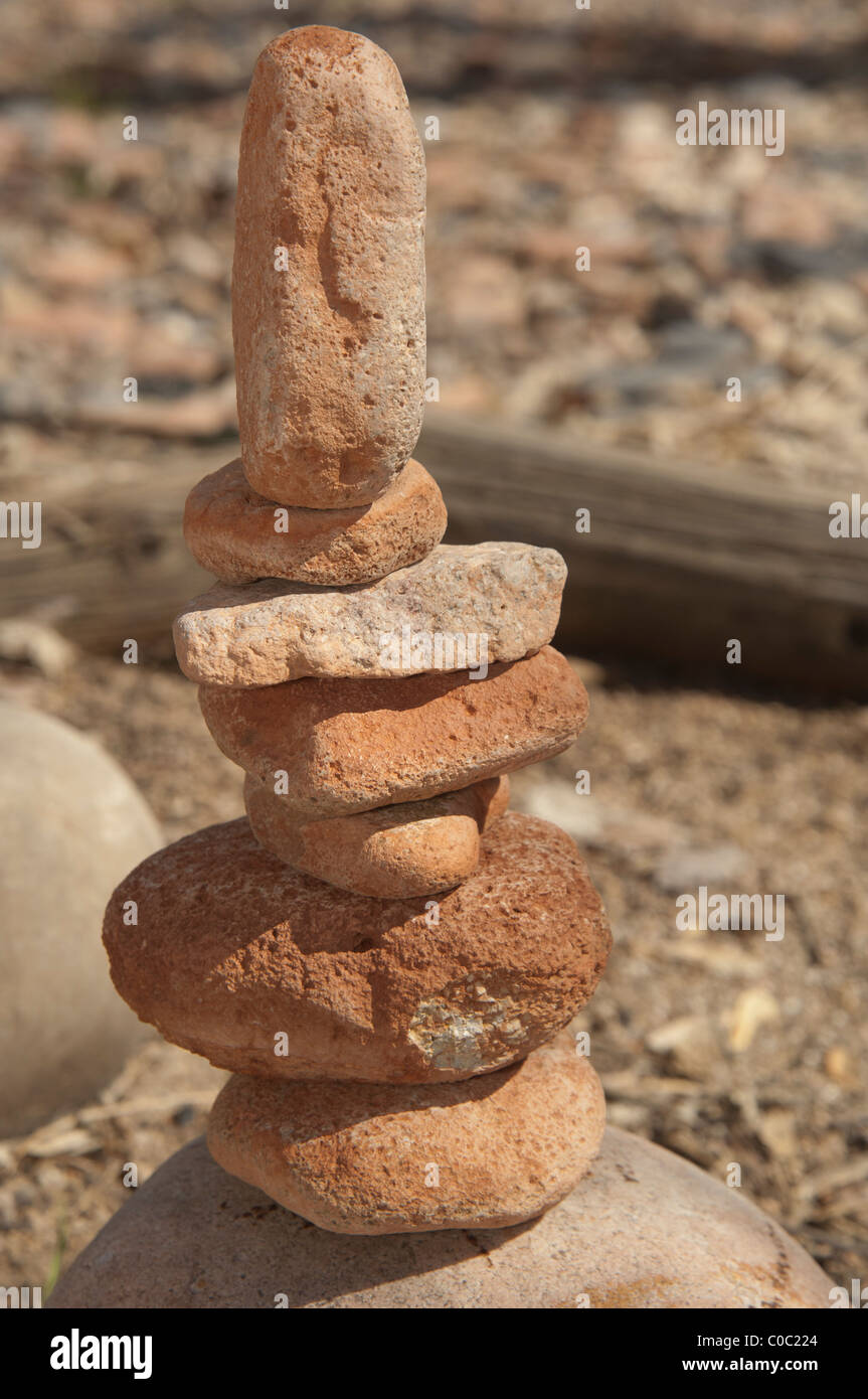 Balanced stones in a natural setting Stock Photo - Alamy