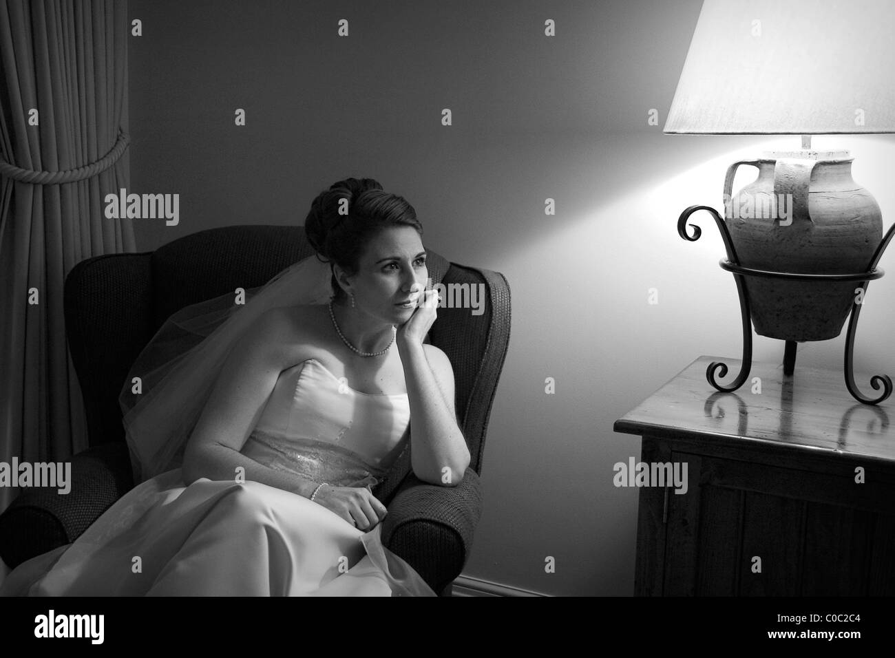A bride awaits her reception Stock Photo - Alamy