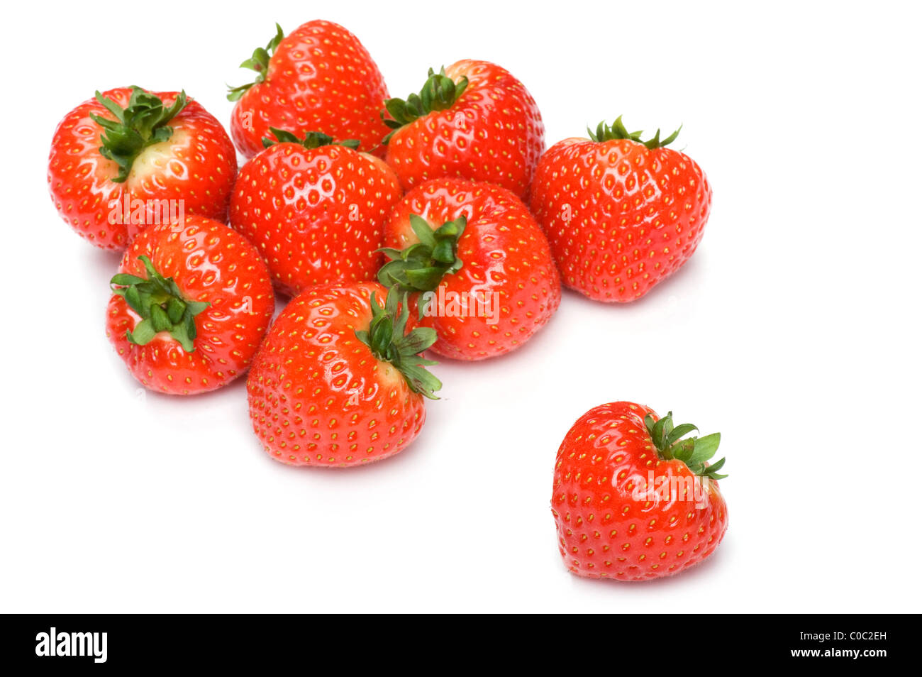 object on white - fruit strawberry close up Stock Photo - Alamy