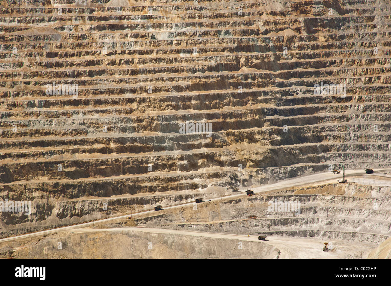 Scene from Kennecott Utah Copper's open pit mine, near Salt Lake City ...