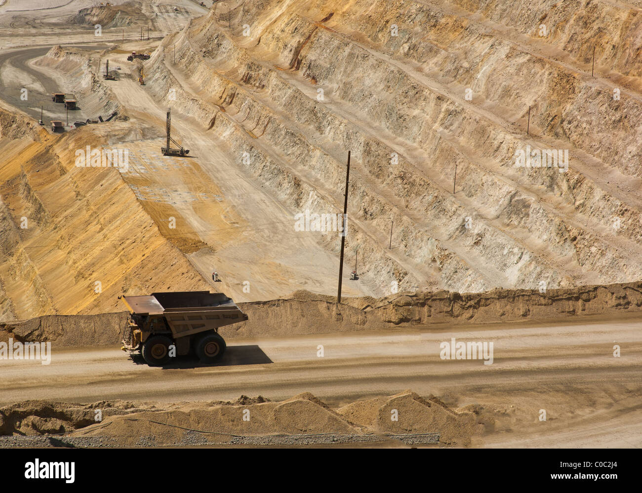 Scene from Kennecott Utah Copper's open pit mine, near Salt Lake City ...