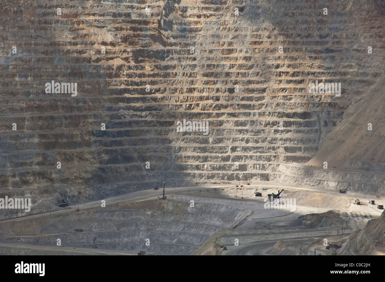 Scene from Kennecott Utah Copper's open pit mine, near Salt Lake City ...