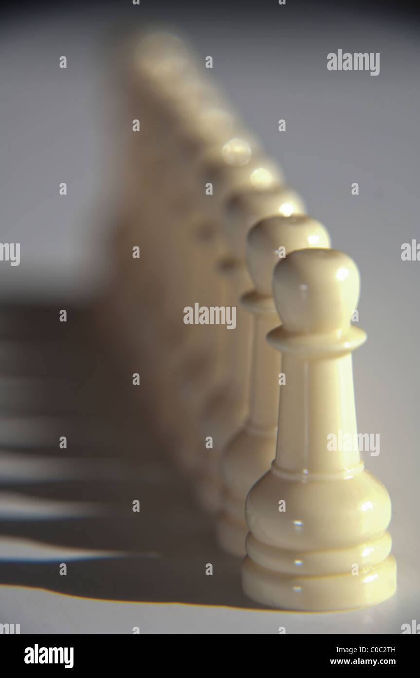 Rank of chess pawns Stock Photo - Alamy