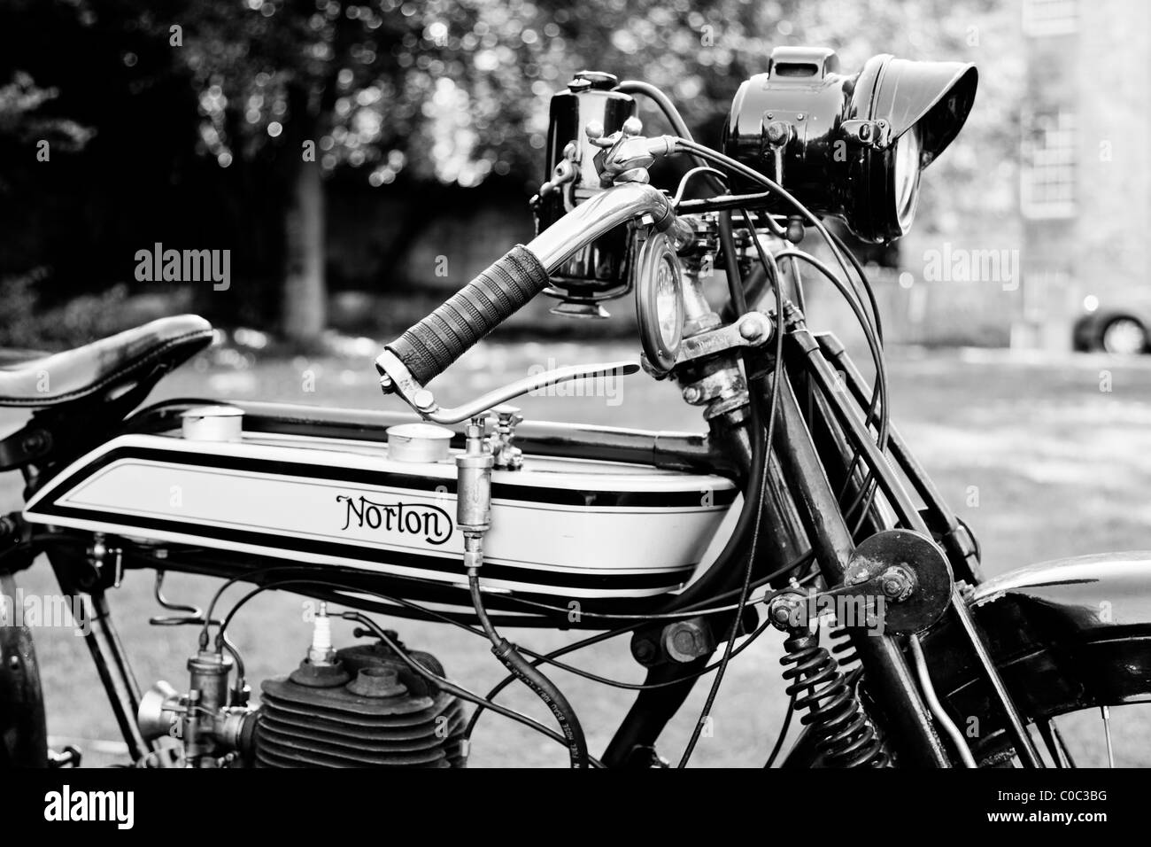 Classic flat tank Norton motorbike Stock Photo - Alamy