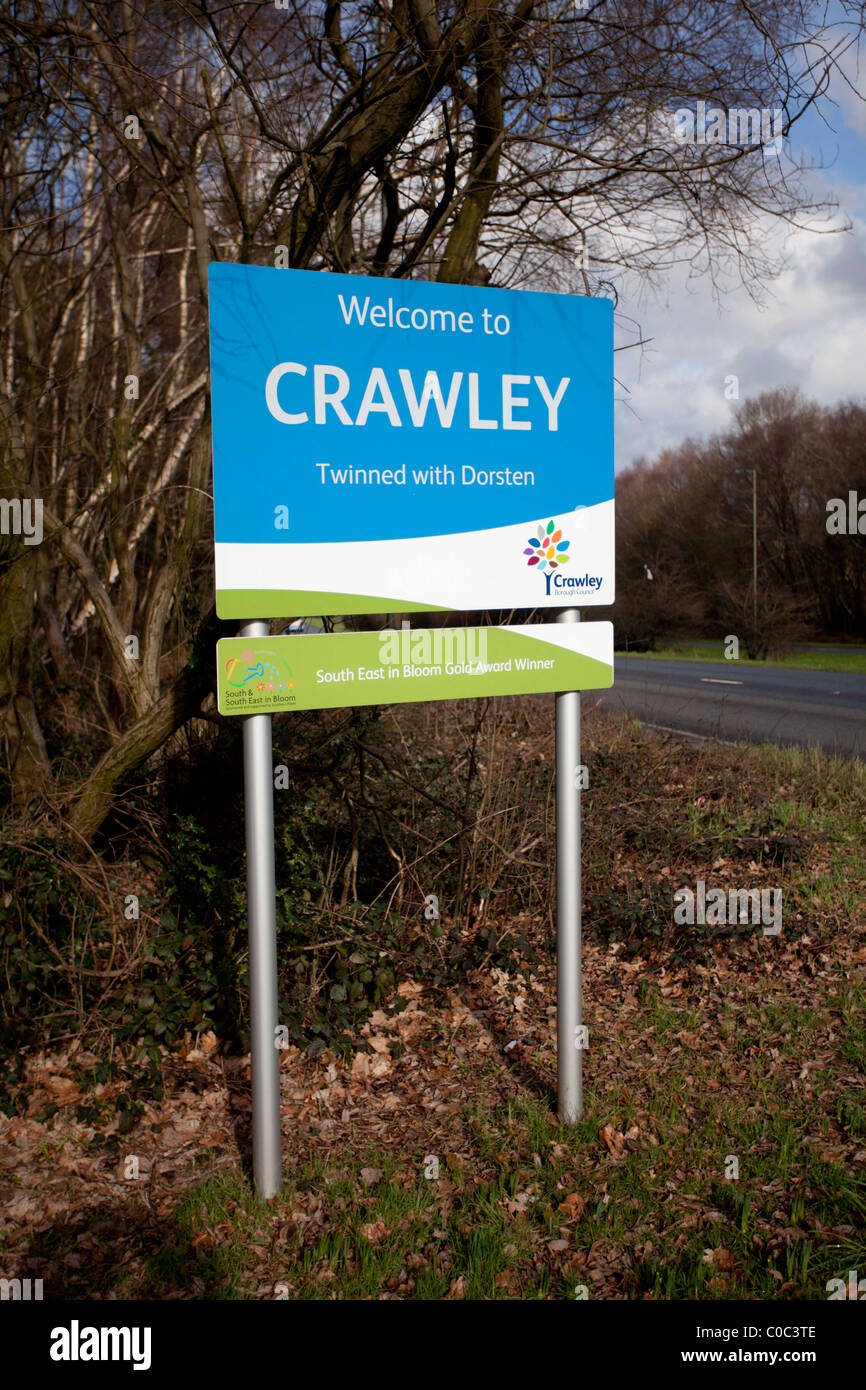 Crawley town sign hi-res stock photography and images - Alamy