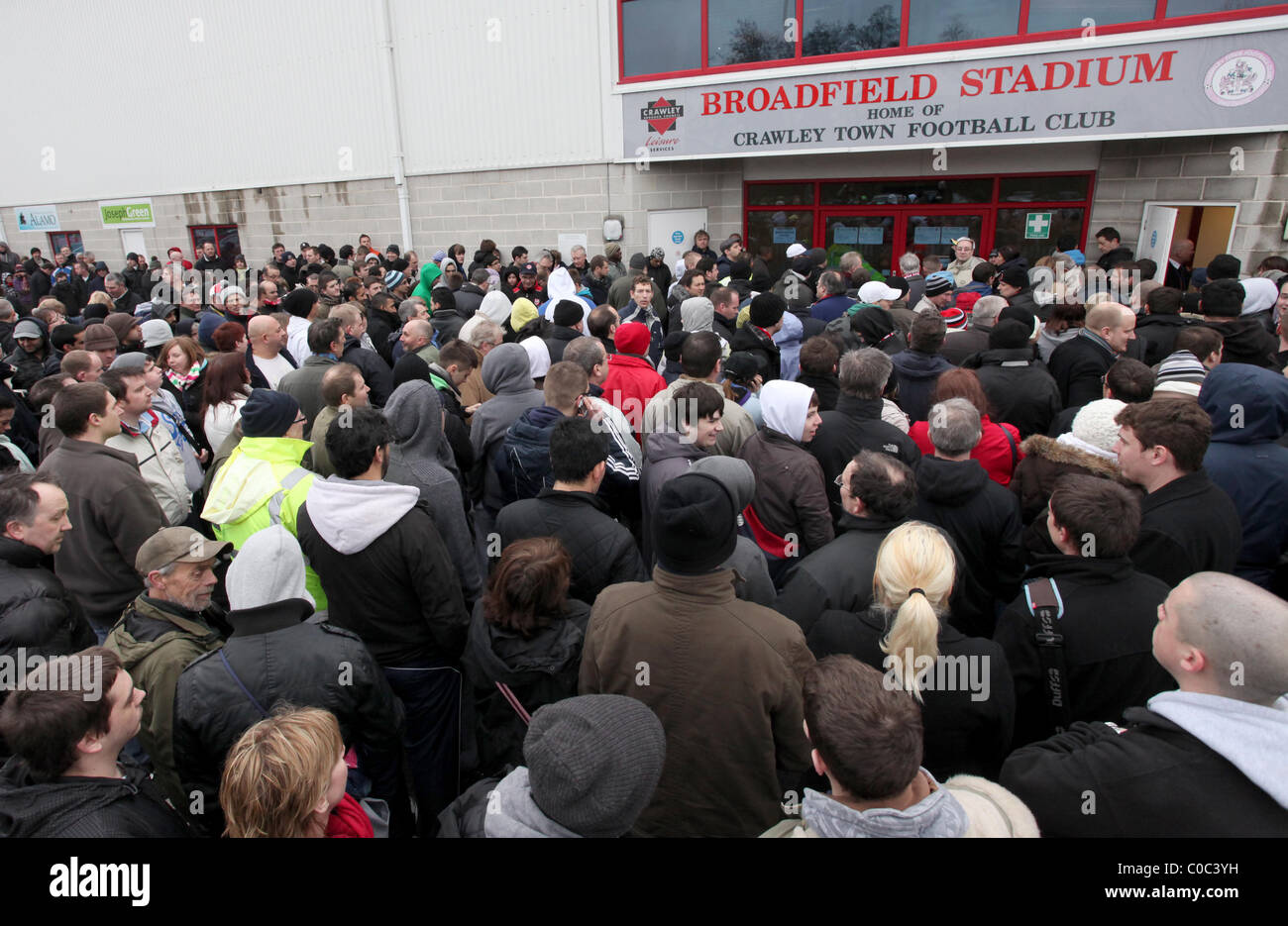 Thousands of Crawley Town Football Club fans queue for FA Cup tickets ...