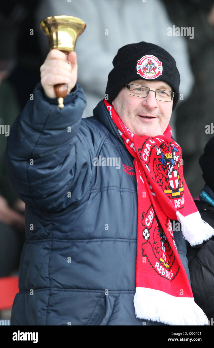 Crawley Town Football fans. Picture by James Boardman Stock Photo - Alamy