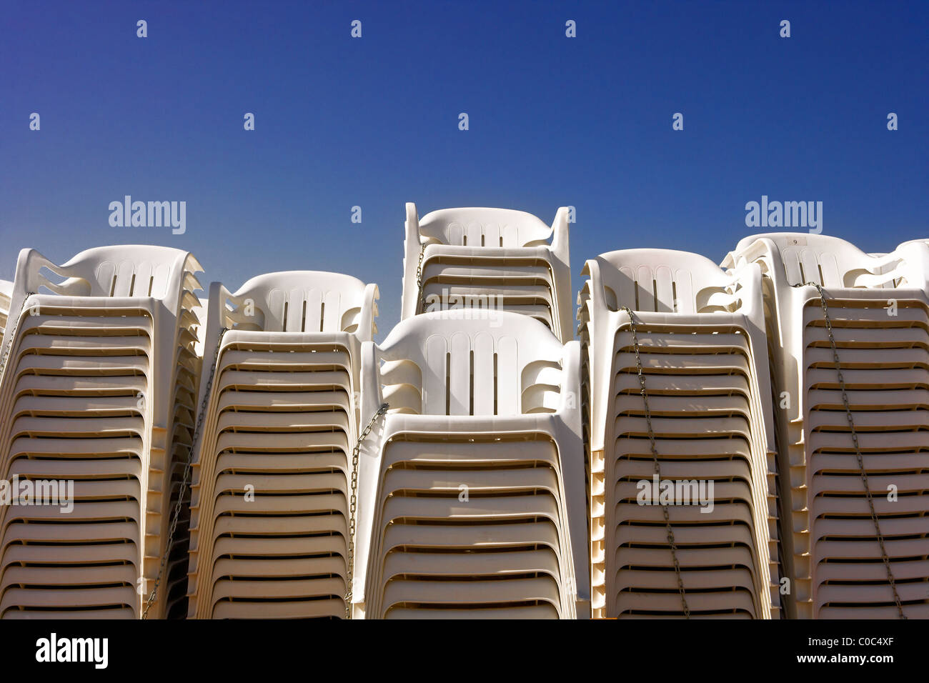 Pile of Chairs in Ibiza. Spain Stock Photo - Alamy