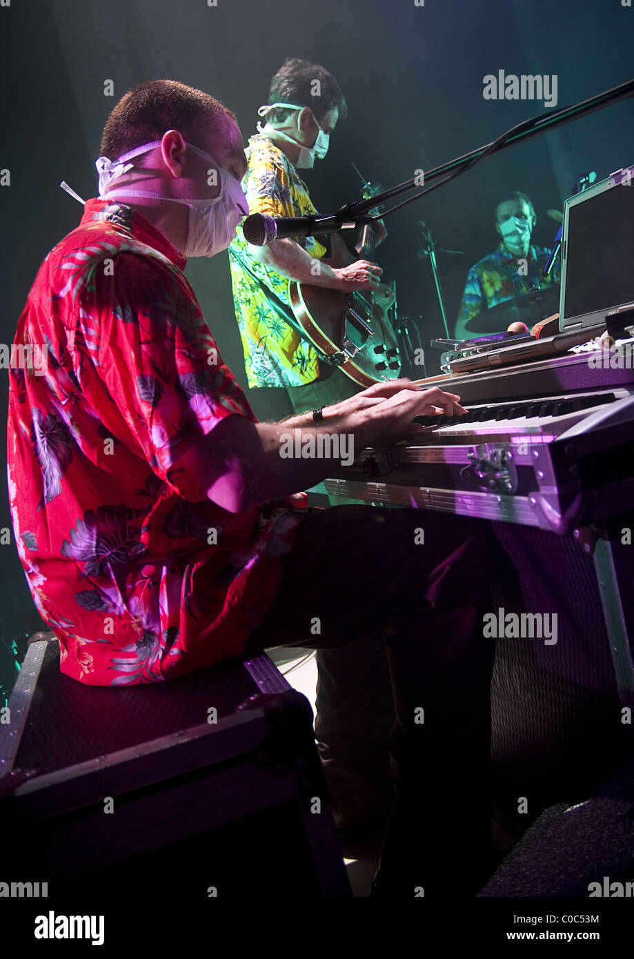 Ade Blackburn, Carl Turney and Jonathan Hartley of Clinic performing at ...