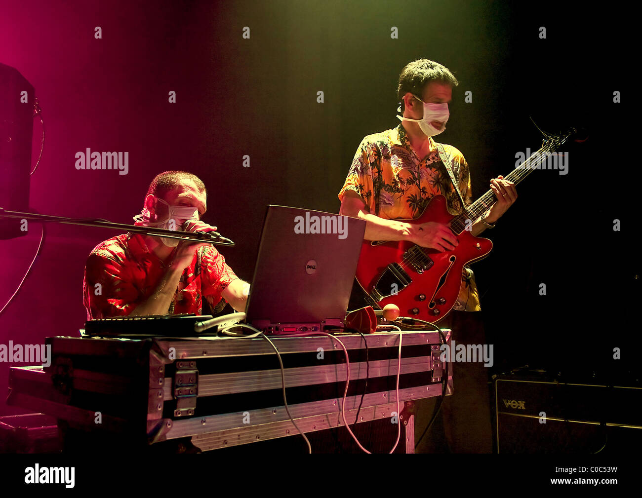 Ade Blackburn and Jonathan Hartley of Clinic performing at Liverpool ...